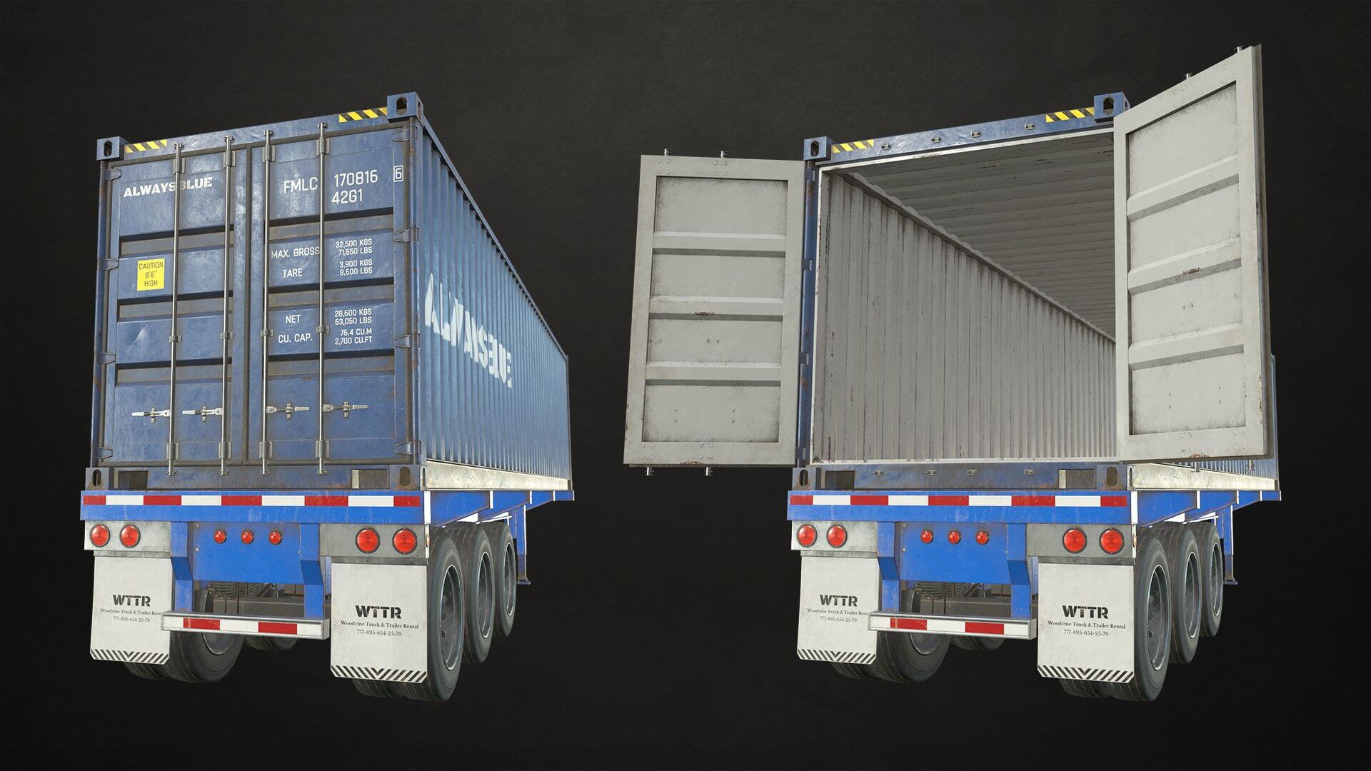 Container Trailer - 3D Model by MSWoodvine
