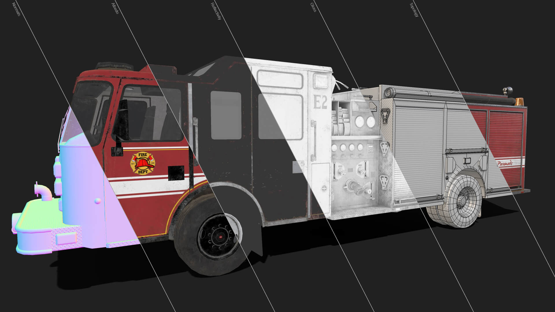 Generic Fire Truck - 3D Model by MSWoodvine