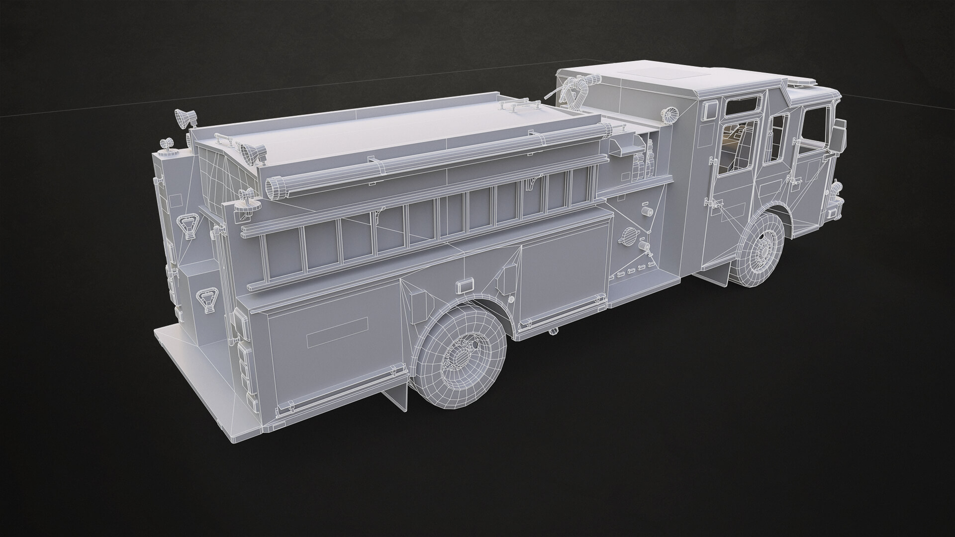 Generic Fire Truck - 3D Model by MSWoodvine