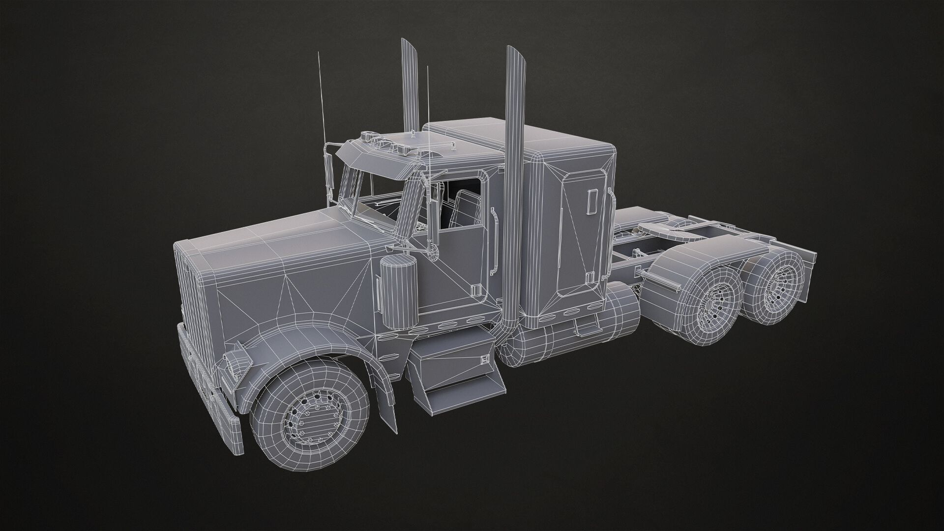 Flat Top Semi Truck Container Trailer - 3D Model by MSWoodvine