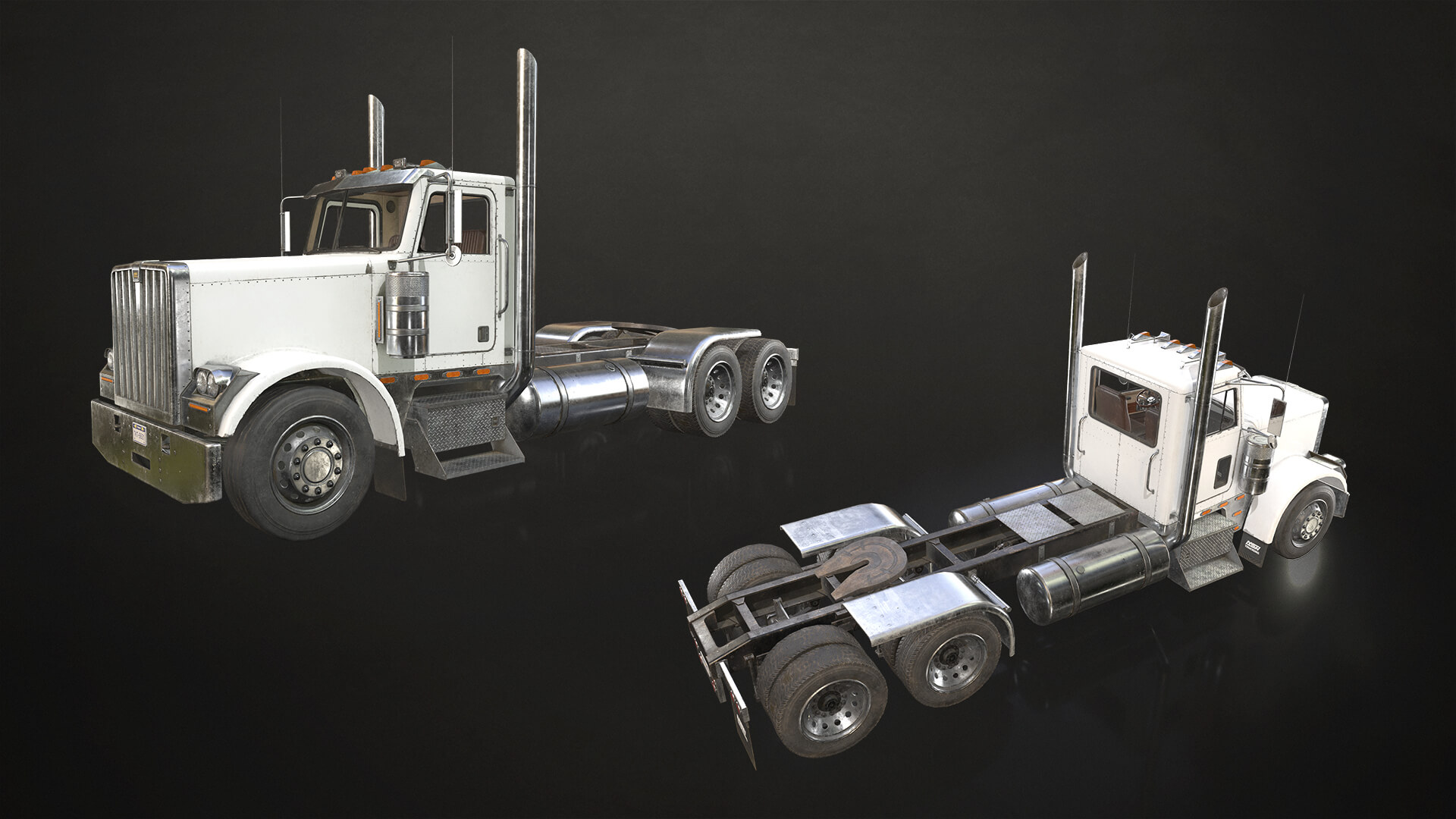 Flat Top Semi Truck Livestock Trailer - 3D Model by MSWoodvine