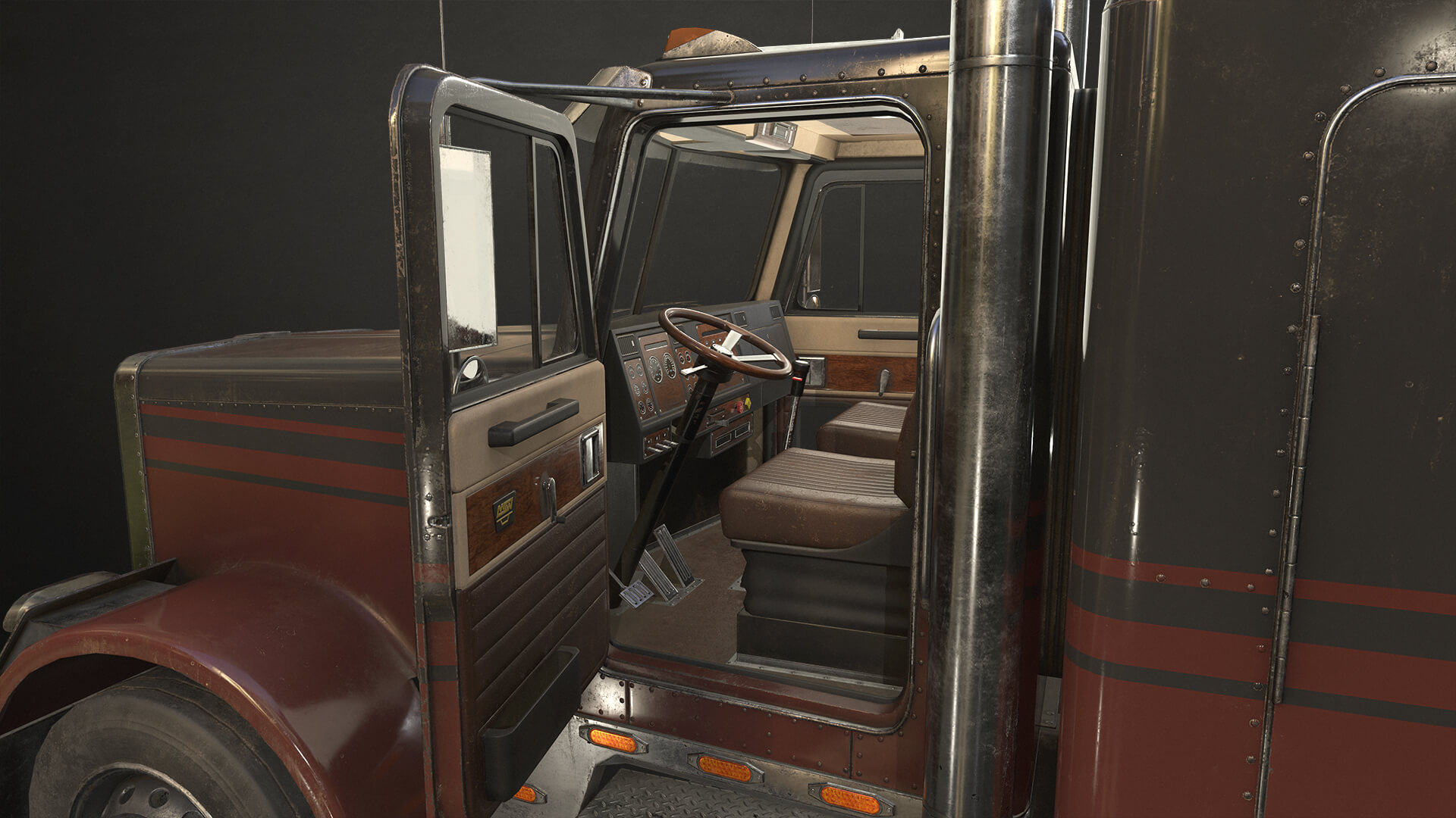 Flat Top Semi Truck Lowboy Trailer - 3D Model by MSWoodvine
