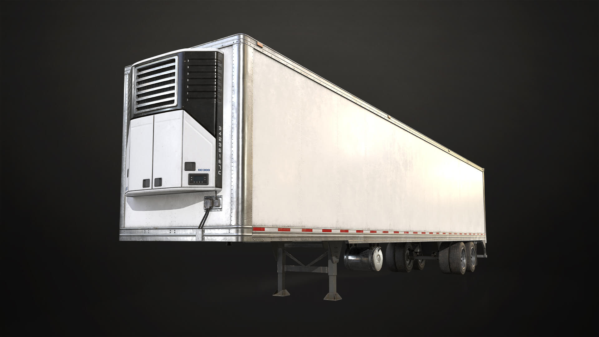 Flat Top Semi Truck Refrigerated Trailer - 3D Model by MSWoodvine