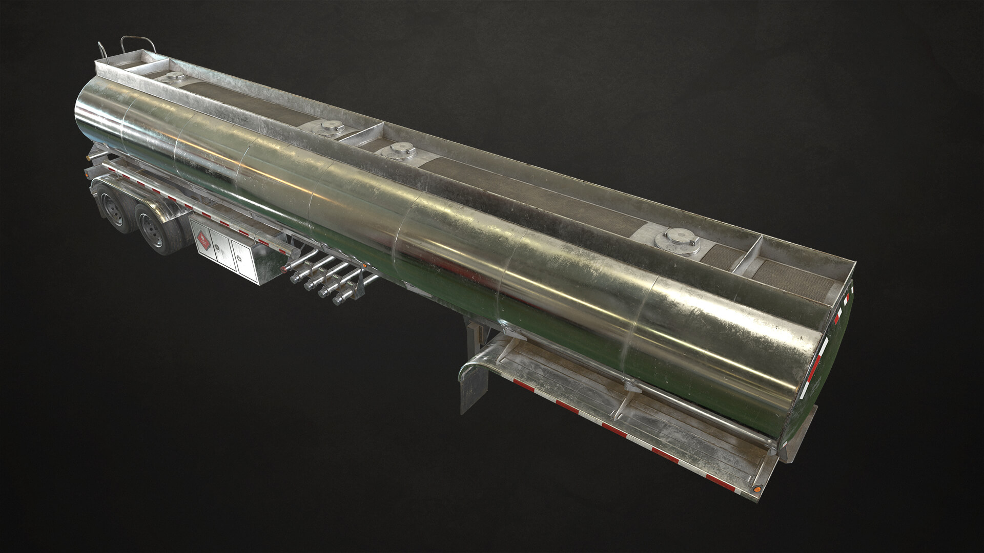 Flat Top Semi Truck Tank Trailer - 3D Model by MSWoodvine