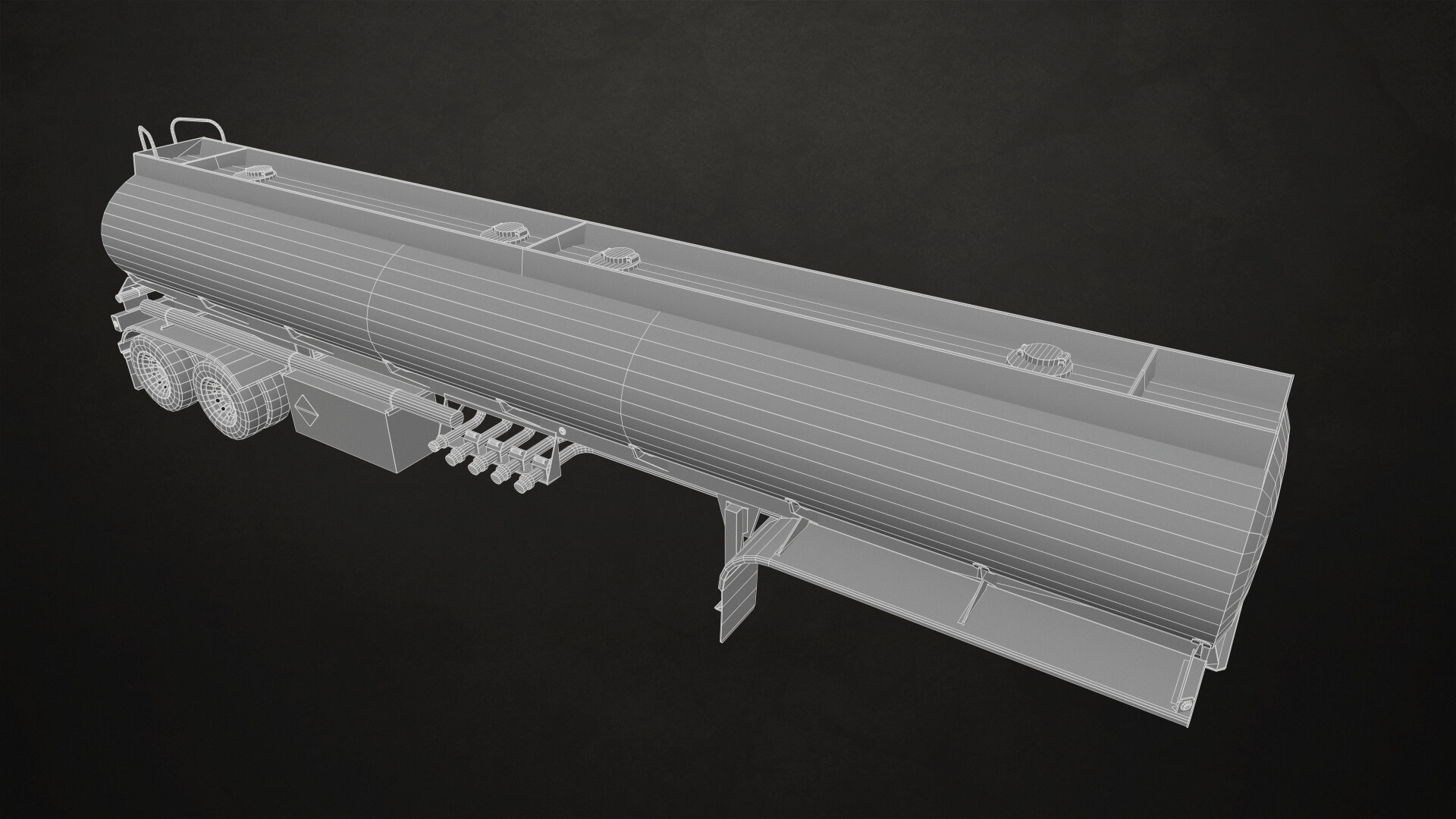 Flat Top Semi Truck Tank Trailer - 3D Model by MSWoodvine