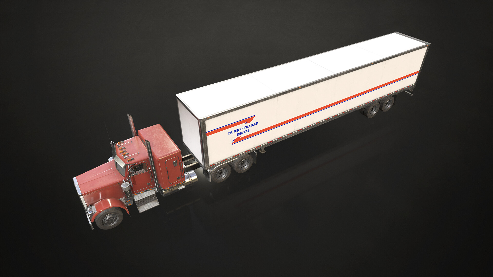 Flat Top Semi Truck Van Trailer - 3D Model by MSWoodvine