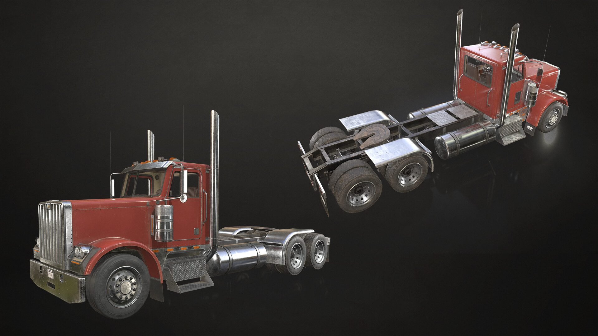 Flat Top Semi Truck Van Trailer - 3D Model by MSWoodvine