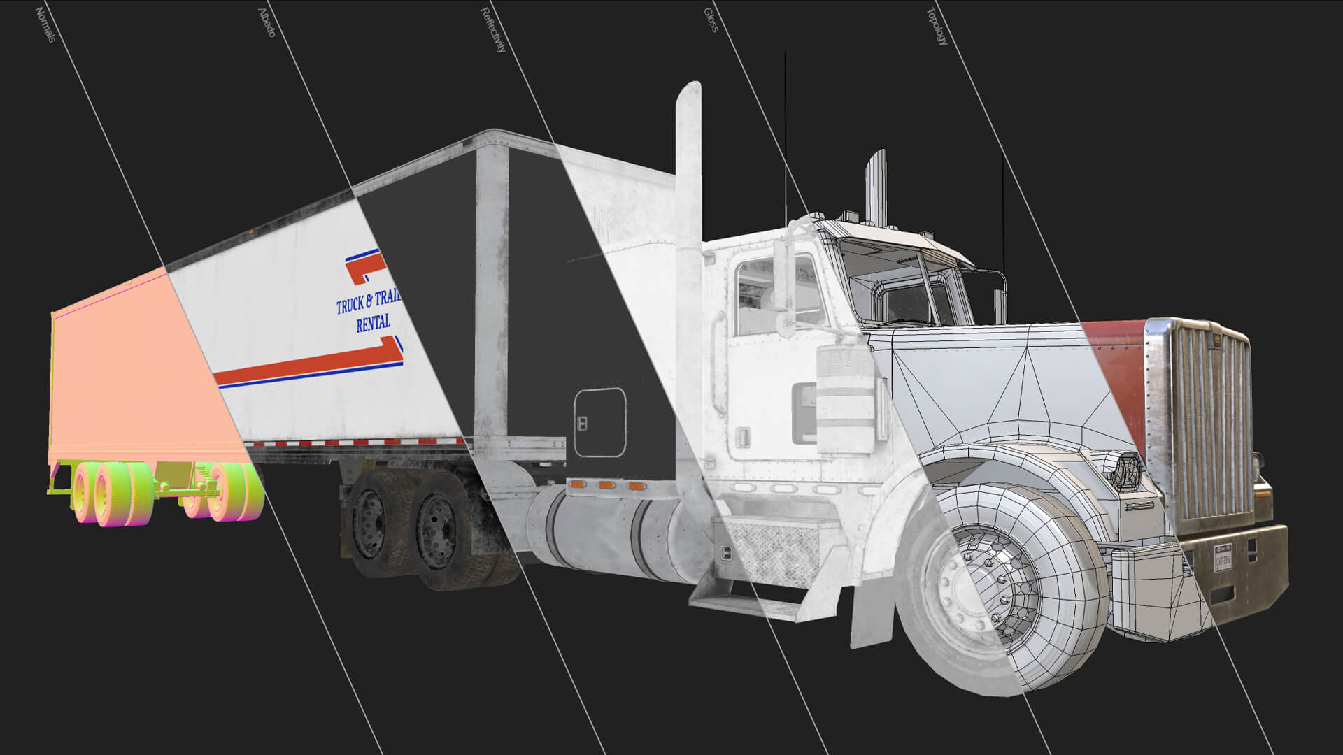 Flat Top Semi Truck Van Trailer - 3D Model by MSWoodvine