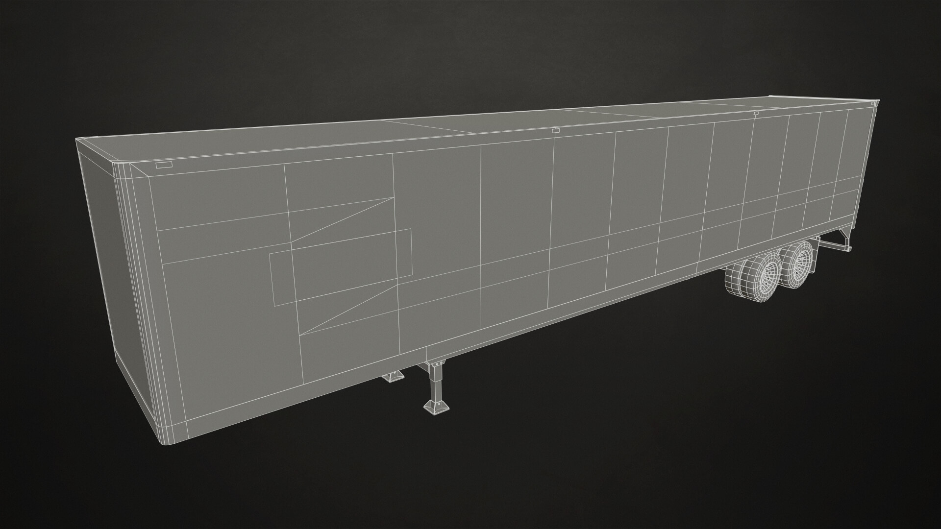 Flat Top Semi Truck Van Trailer - 3D Model by MSWoodvine
