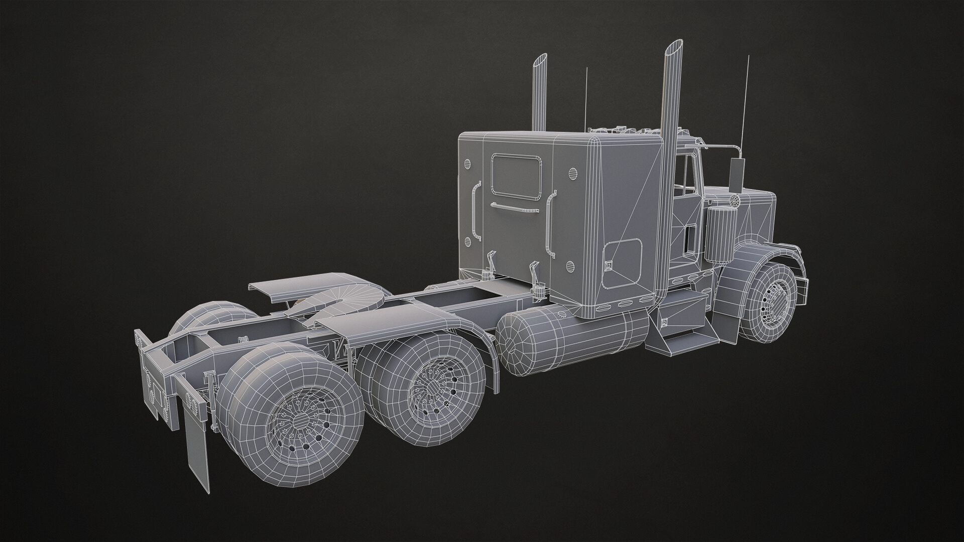 Flat Top Semi Truck - 3D Model by MSWoodvine