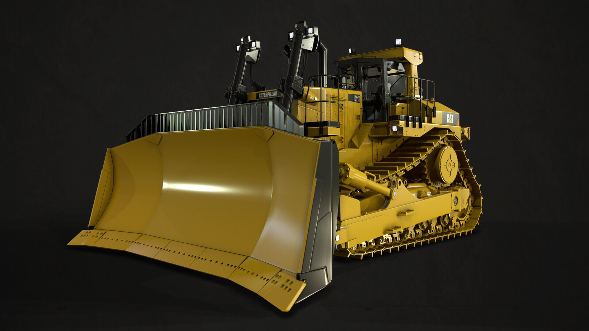 Cat D11 Bulldozer 3D Render, Digital Art by MSWoodvine