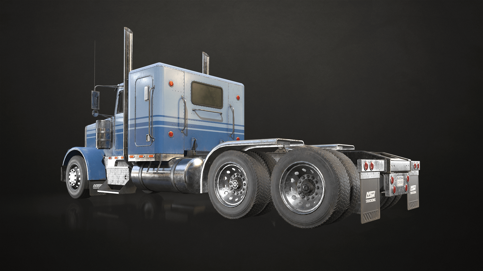 Flat Top Semi Truck 3D Render, Digital Art by MSWoodvine