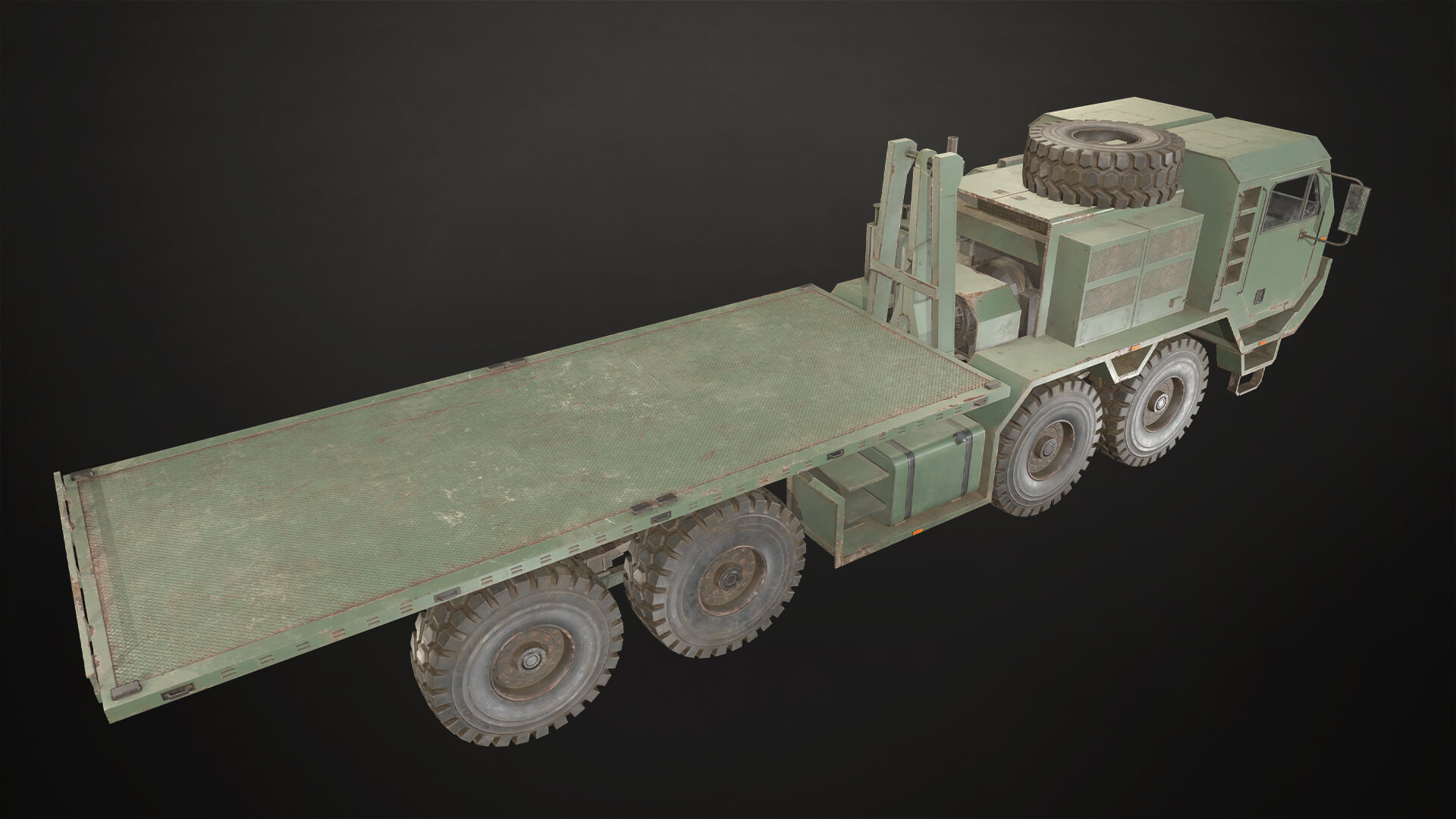 Heavy Military Truck V1 - Flatbed 3D Model by MSWoodvine