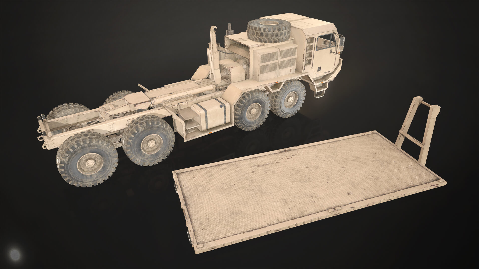 Heavy Military Truck V1 - Flatbed 3D Model by MSWoodvine