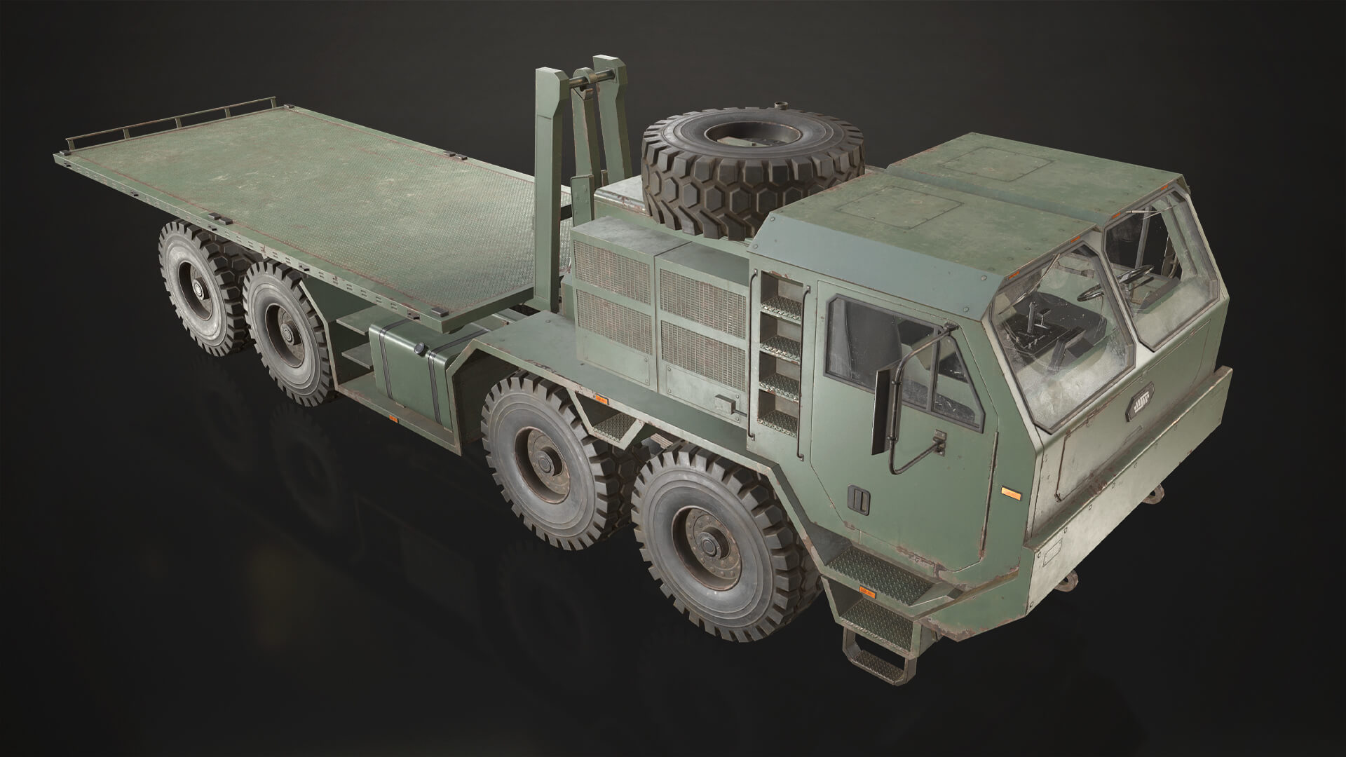 Heavy Military Truck V1 - Flatbed 3D Model by MSWoodvine