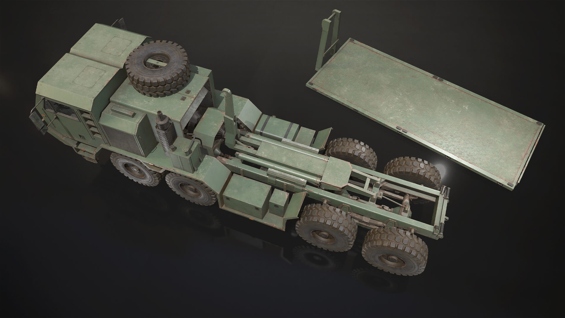 Heavy Military Truck V1 - Flatbed 3D Model by MSWoodvine