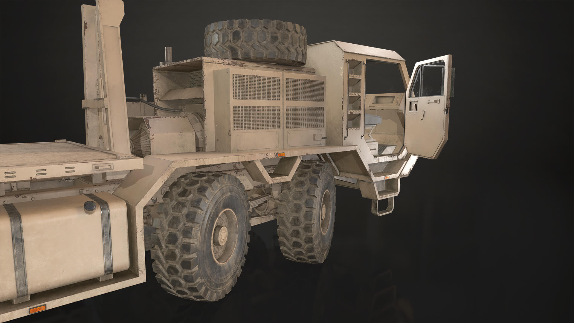 Heavy Military Truck V1 - Flatbed 3D Model by MSWoodvine