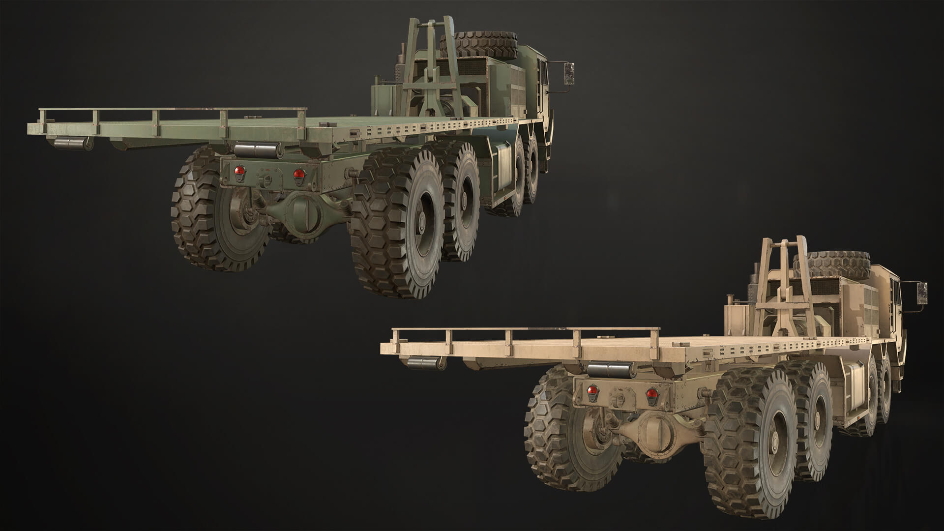 Heavy Military Truck V1 - Flatbed 3D Model by MSWoodvine