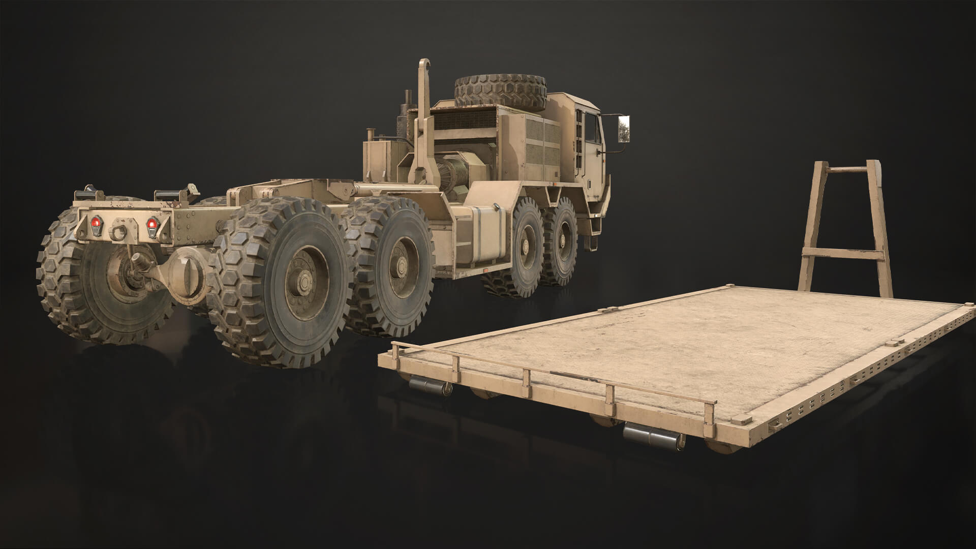 Heavy Military Truck V1 - Flatbed 3D Model by MSWoodvine