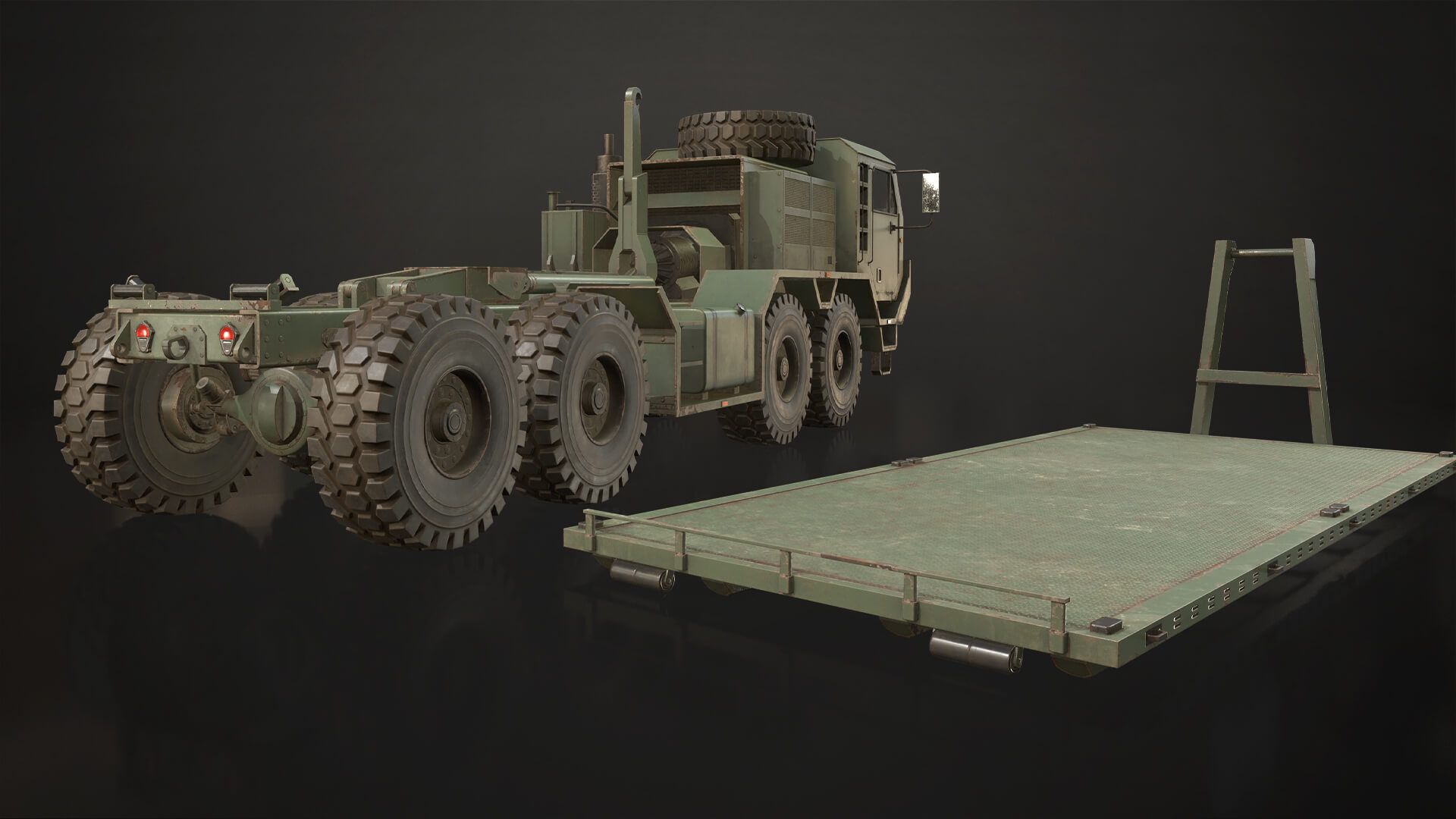 Heavy Military Truck V1 - Flatbed 3D Model by MSWoodvine