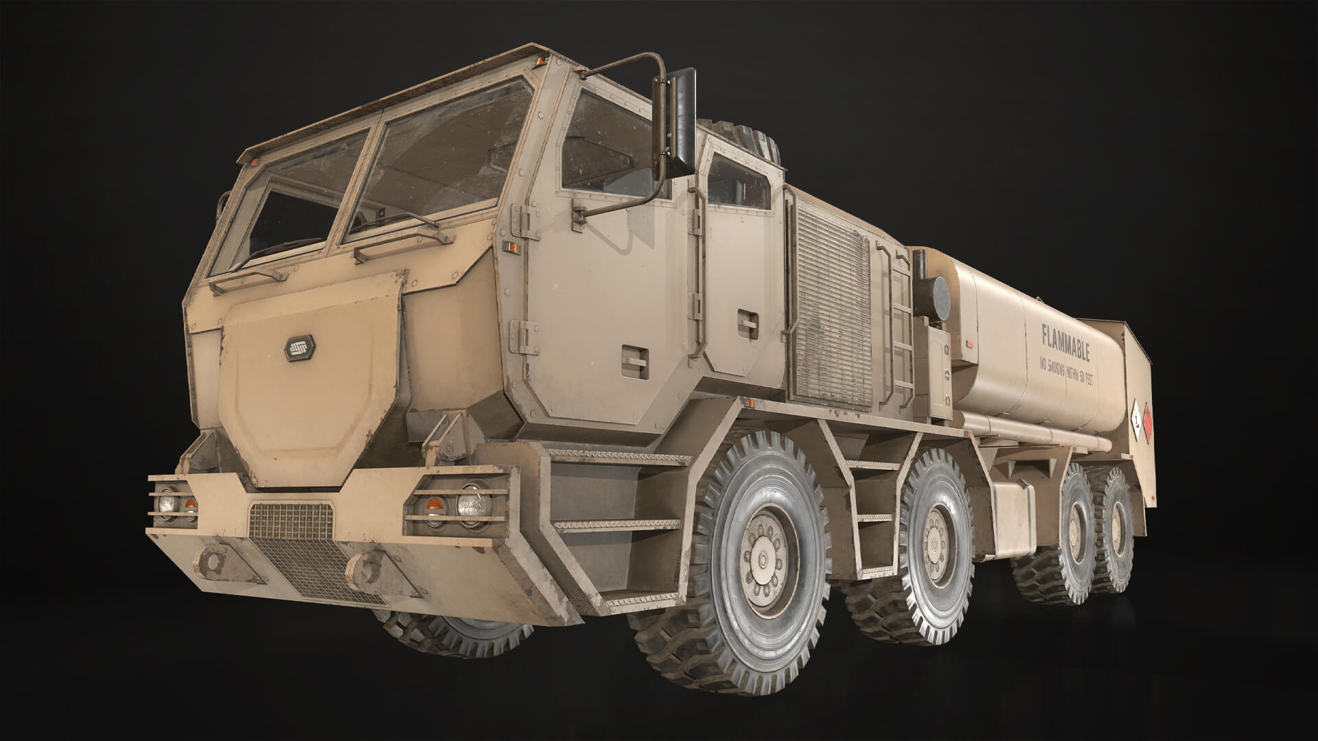 Heavy Military Truck V2 - Tanker 3D Model by MSWoodvine