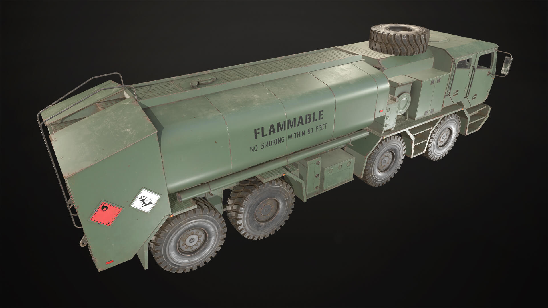 Heavy Military Truck V2 - Tanker 3D Model by MSWoodvine