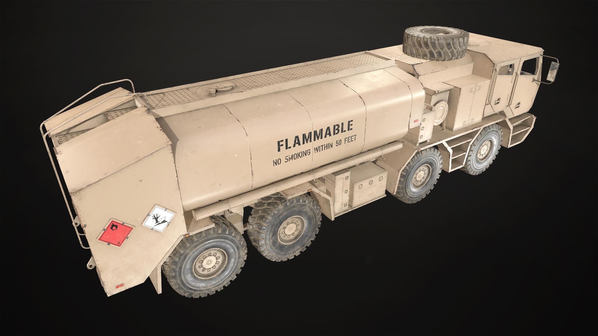 Heavy Military Truck V2 - Tanker 3D Model by MSWoodvine