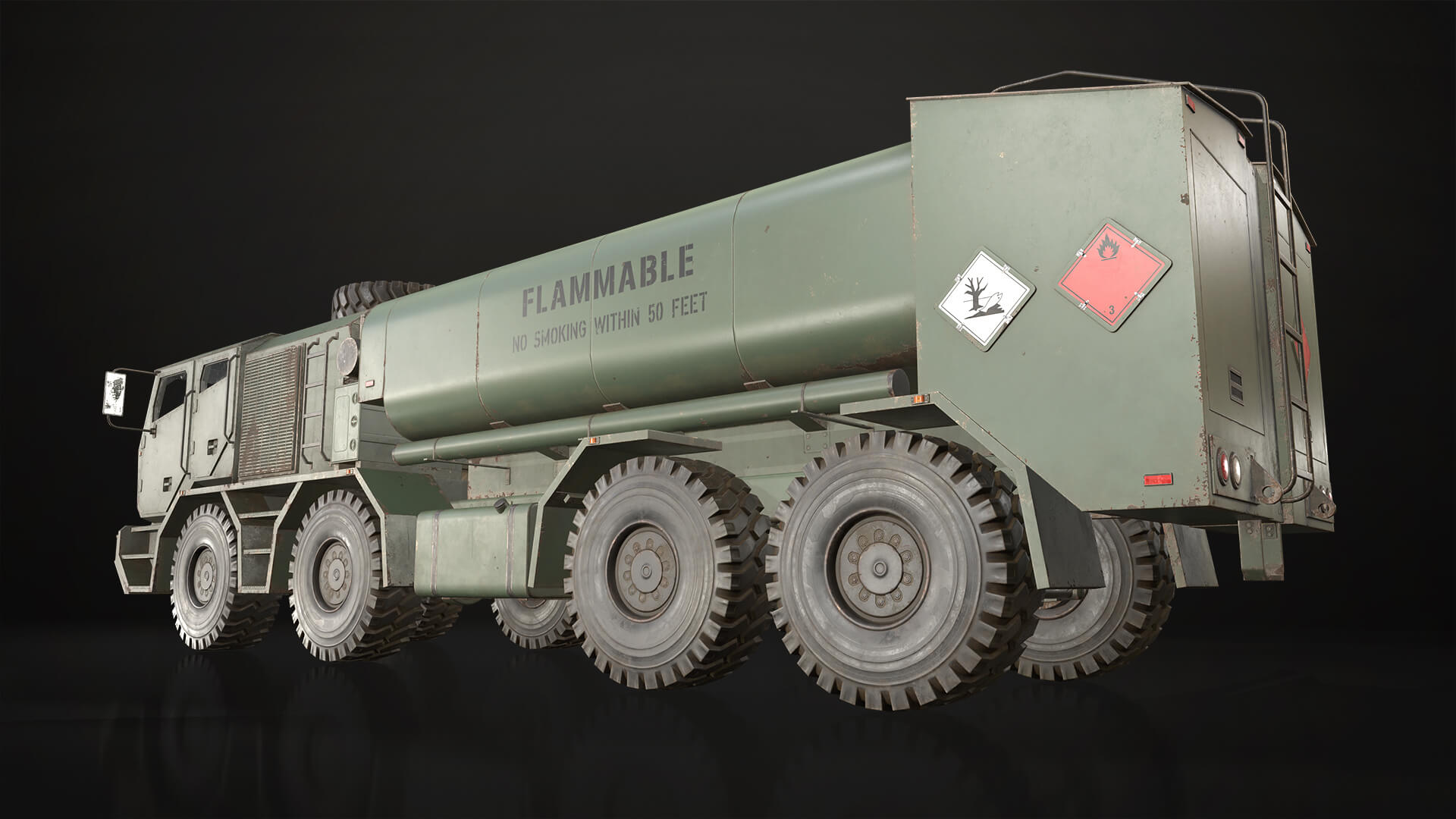 Heavy Military Truck V2 - Tanker 3D Model by MSWoodvine