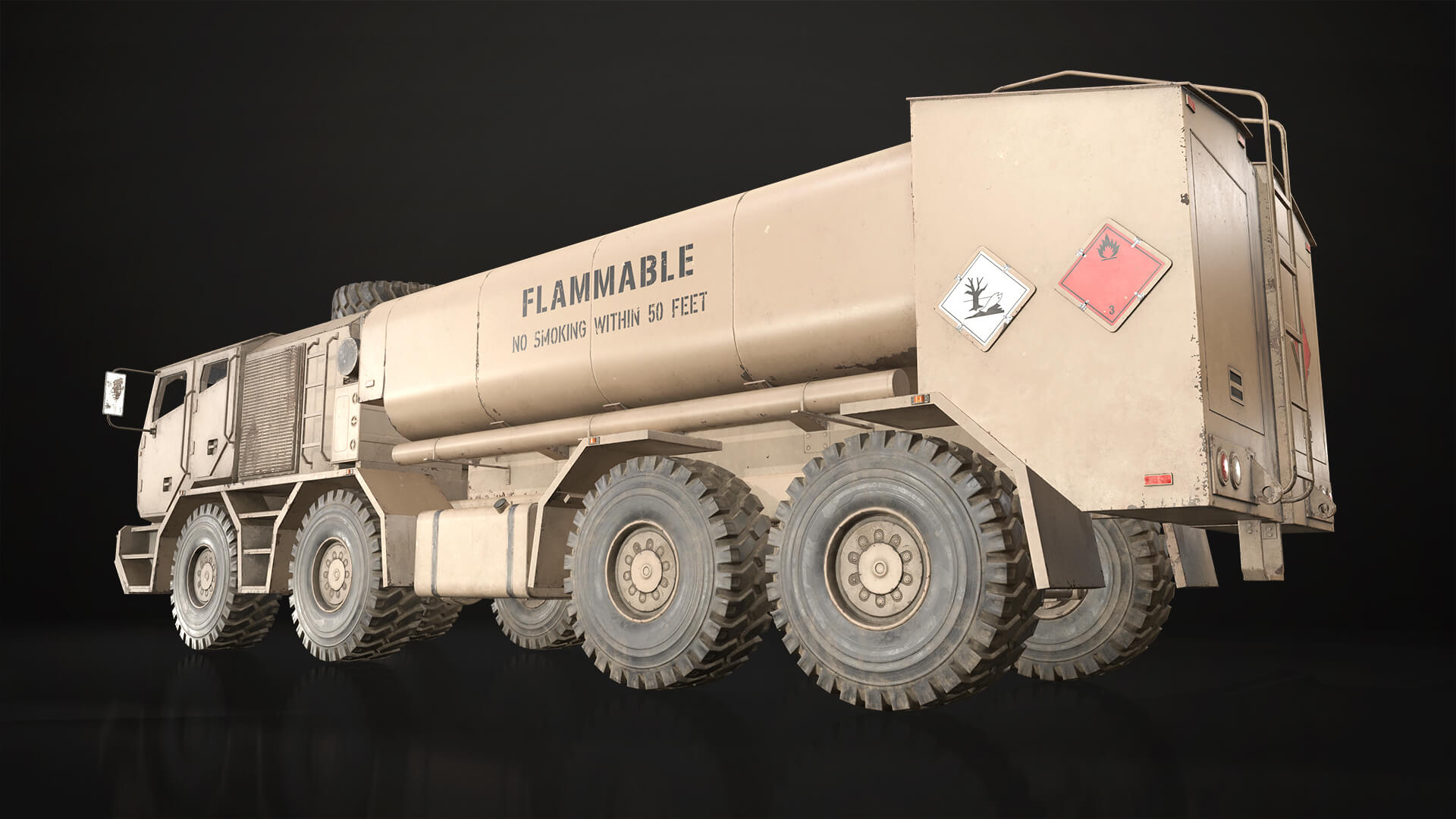 Heavy Military Truck V2 - Tanker 3D Model by MSWoodvine