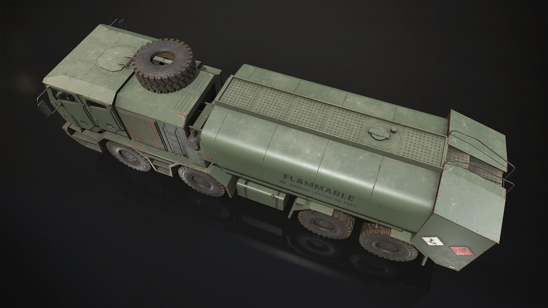 Heavy Military Truck V2 - Tanker 3D Model by MSWoodvine