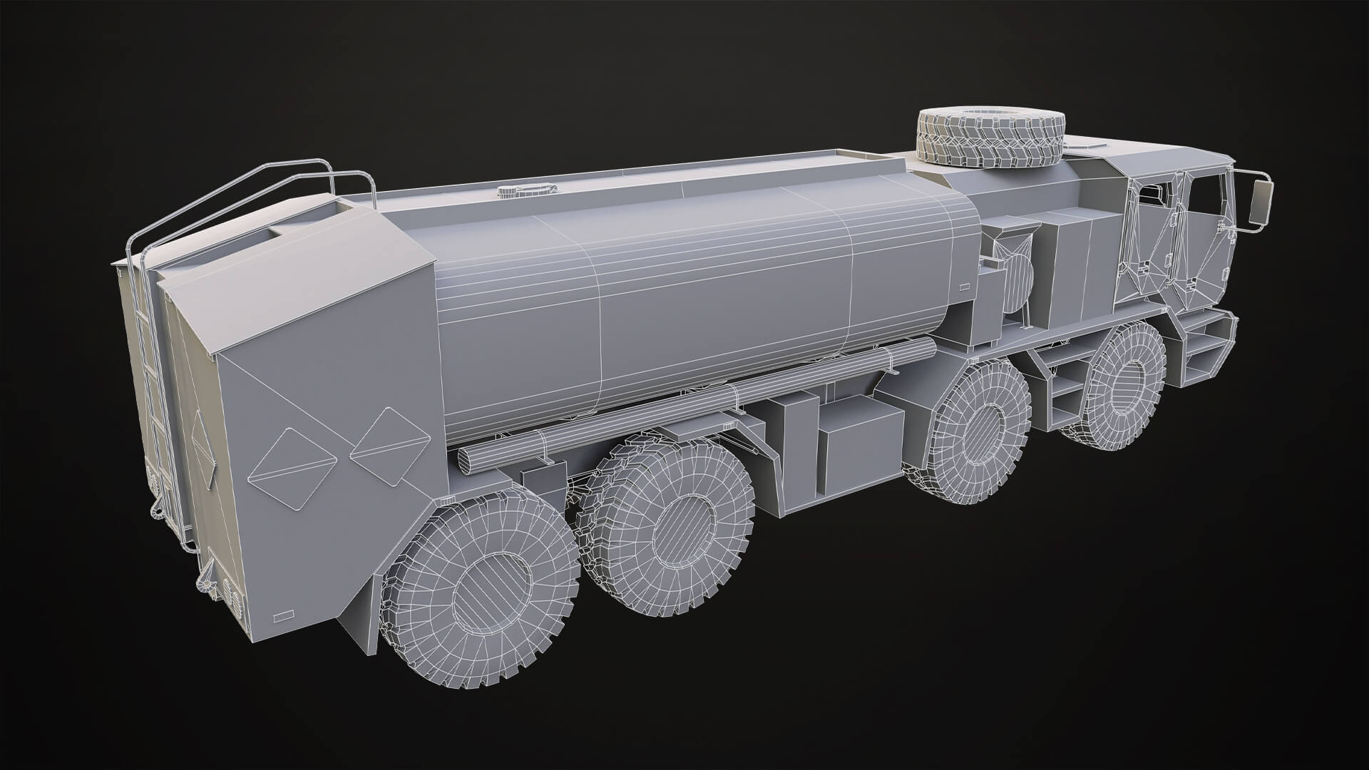 Heavy Military Truck V2 - Tanker 3D Model by MSWoodvine