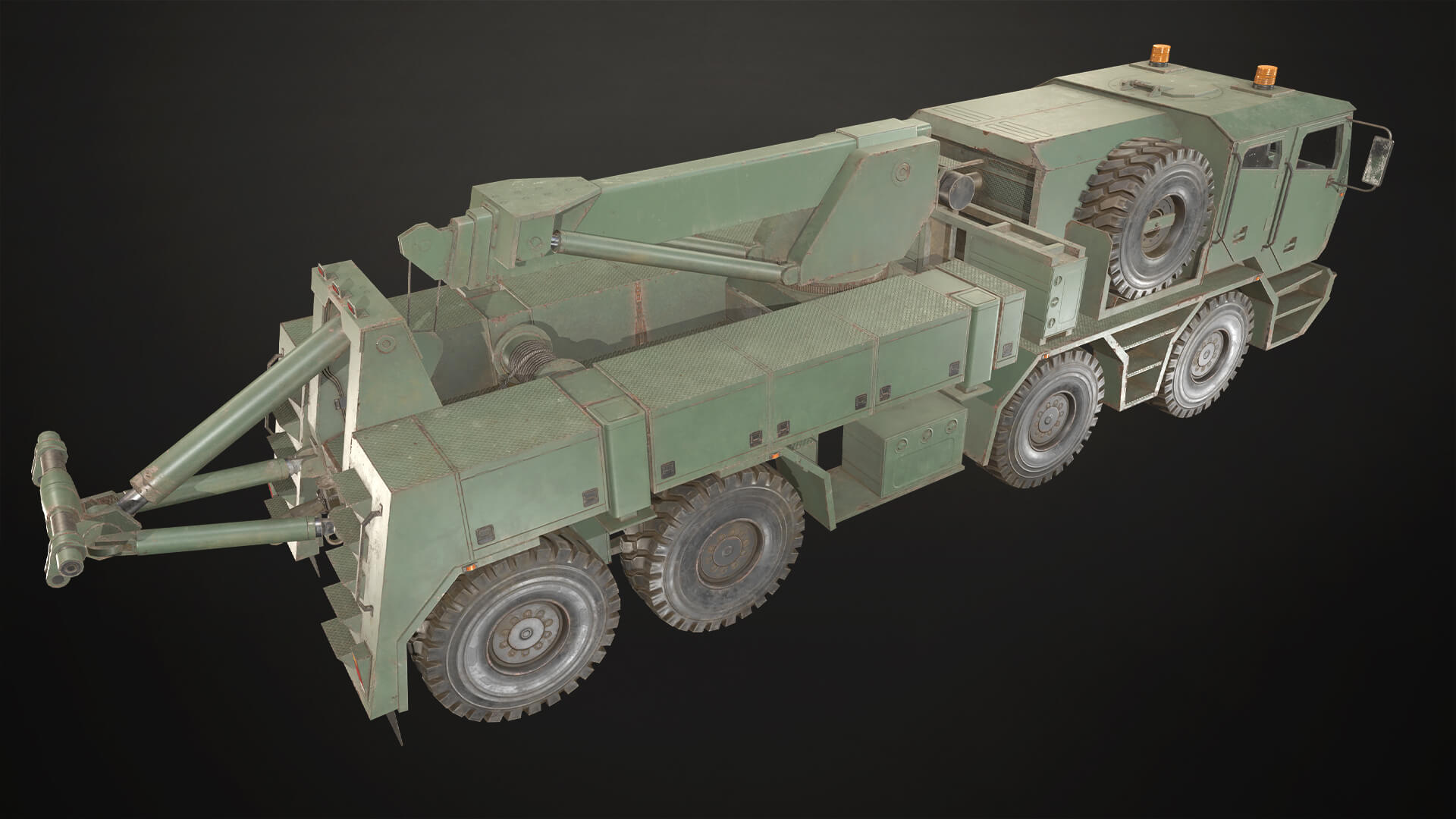 Heavy Military Truck V2 - Wrecker 3D Model by MSWoodvine
