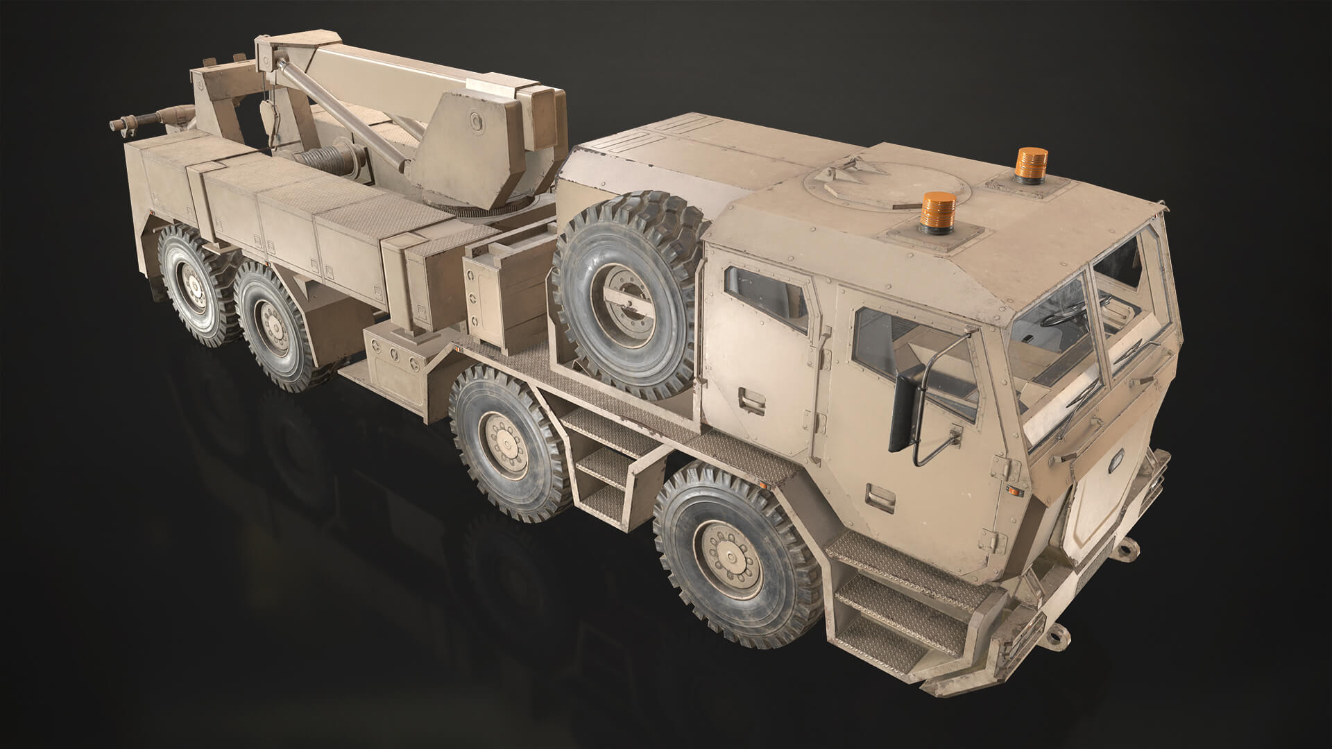 Heavy Military Truck V2 - Wrecker 3D Model by MSWoodvine