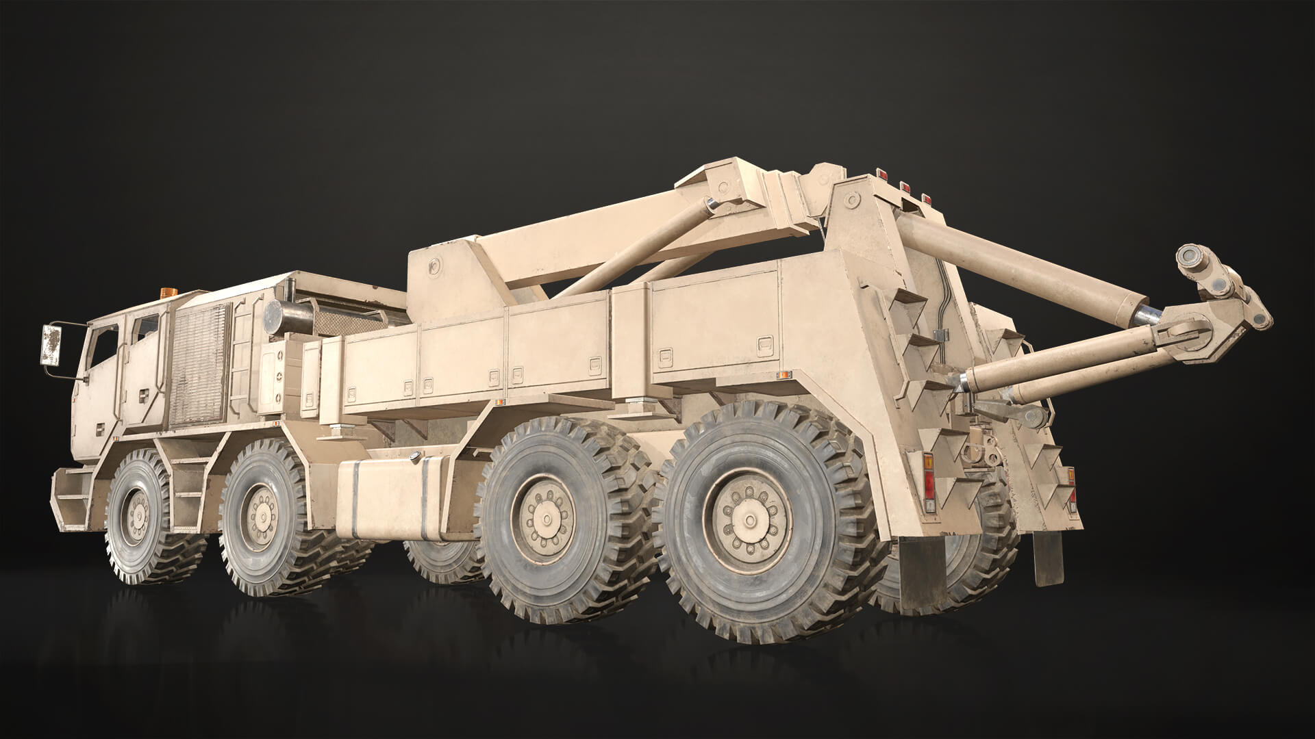 Heavy Military Truck V2 - Wrecker 3D Model by MSWoodvine