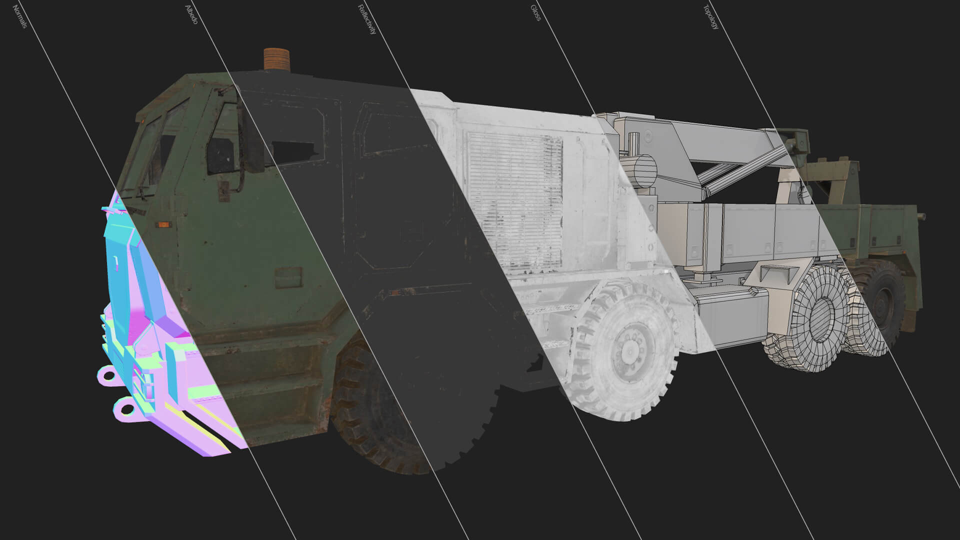 Heavy Military Truck V2 - Wrecker 3D Model by MSWoodvine