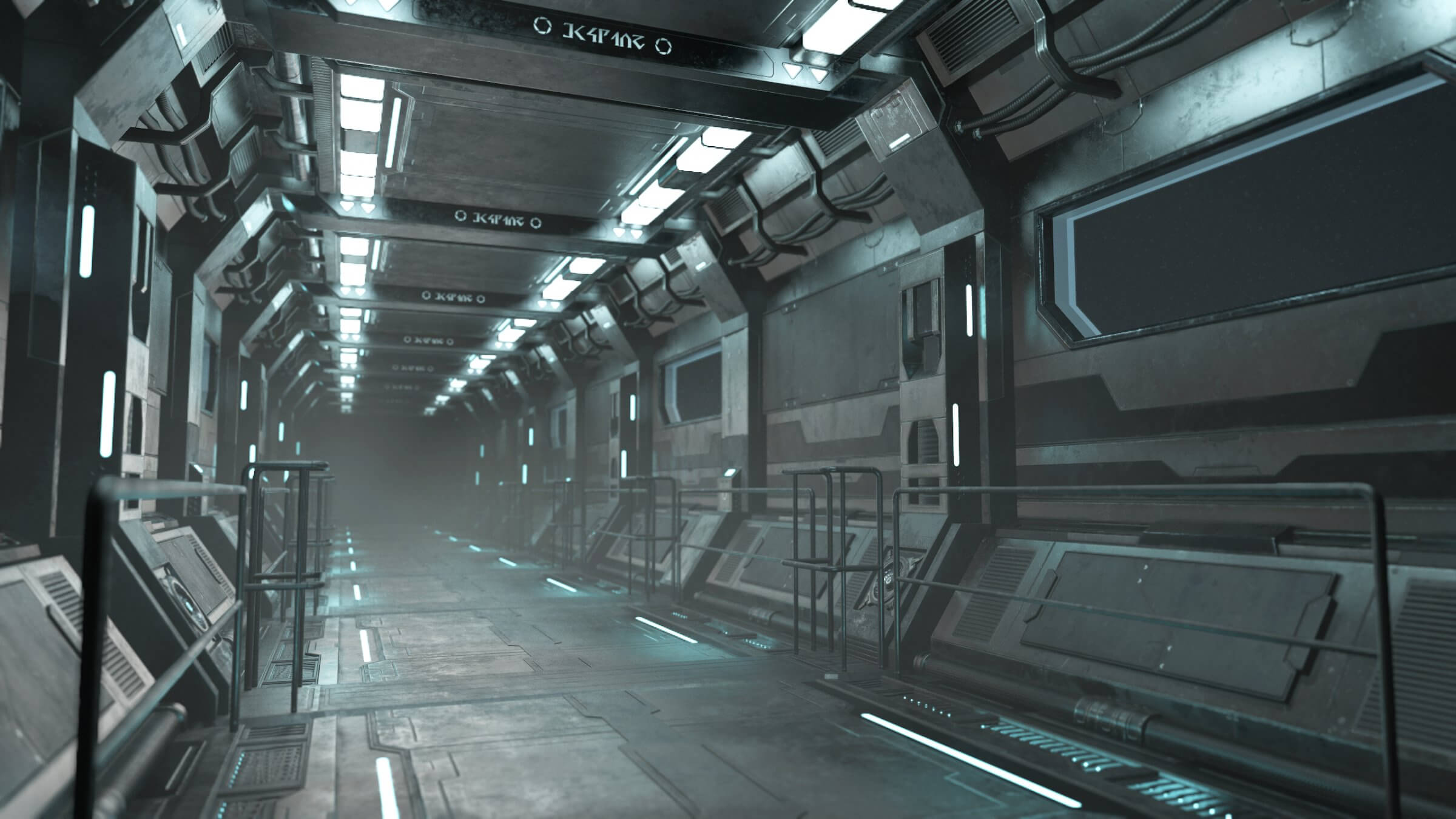 Sci-Fi Modular Corridor Version 1 3D Model by MSWoodvine