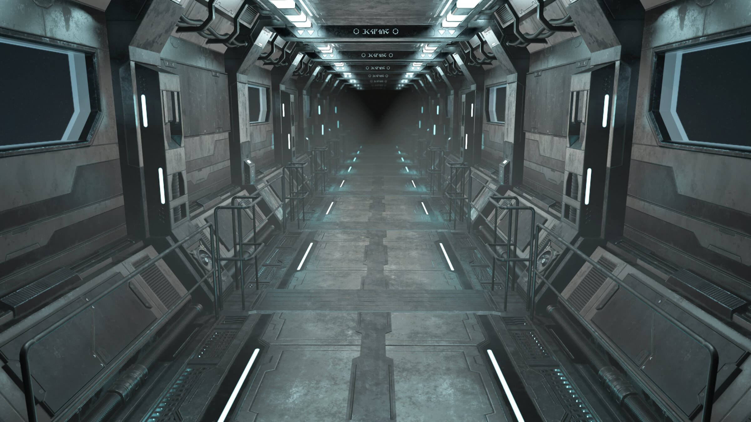 Sci-Fi Modular Corridor Version 1 3D Model by MSWoodvine