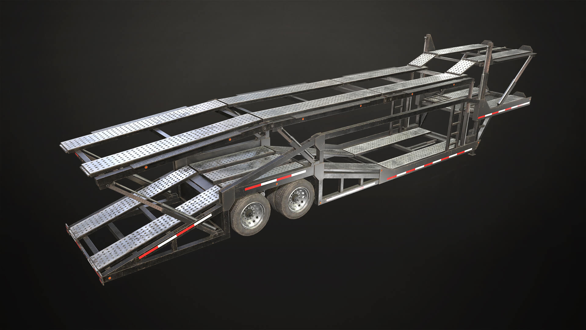 Semi Truck Car Carrier Trailer - 3D Model by MSWoodvine