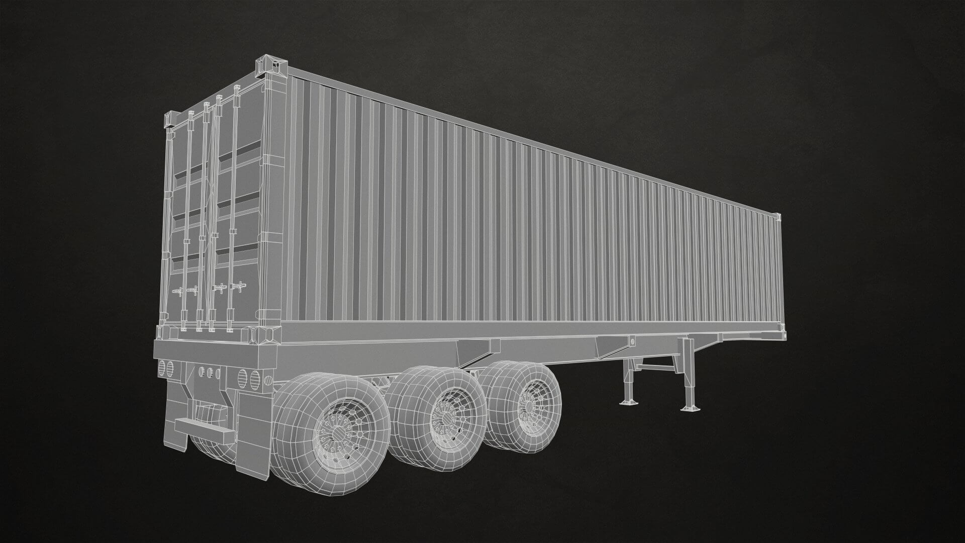 Semi Truck Container Trailer - 3D Model by MSWoodvine