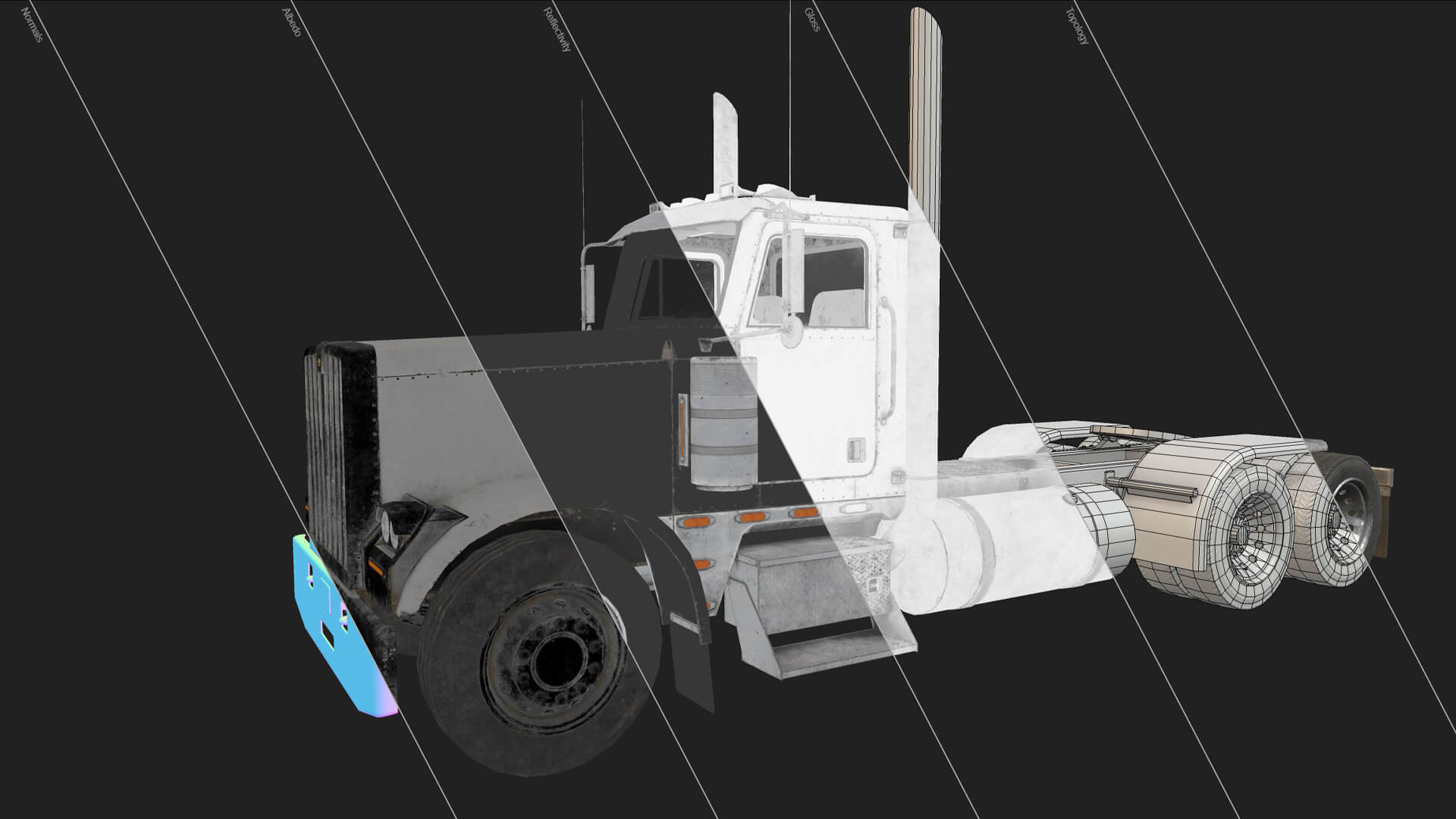 Semi Truck Day Cab - 3D Model by MSWoodvine