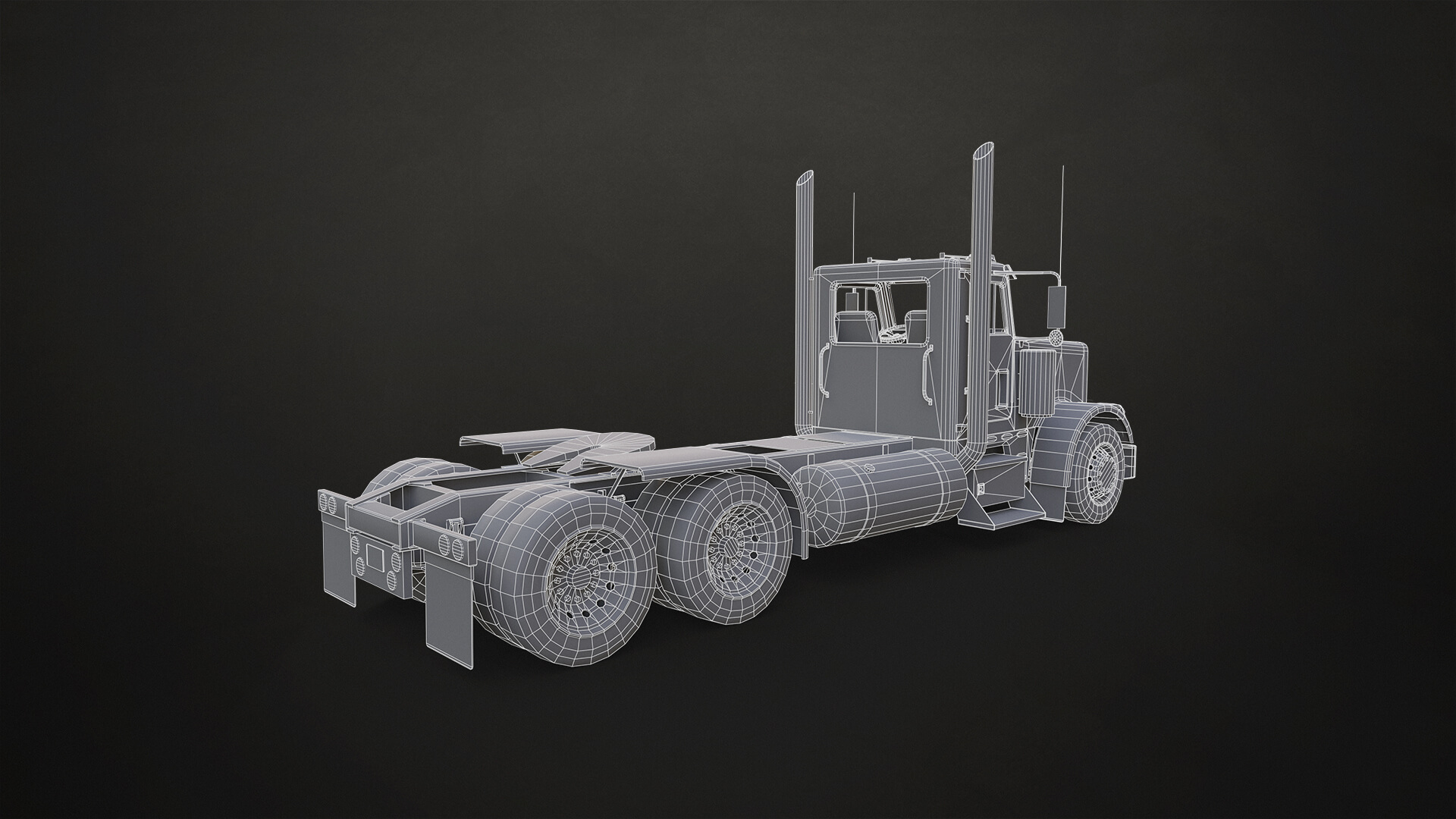 Semi Truck Day Cab - 3D Model by MSWoodvine