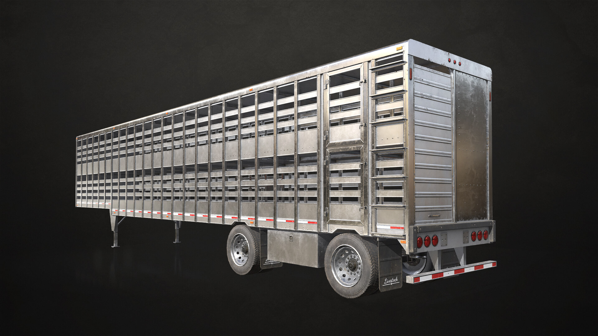 Semi Truck Livestock Trailer - 3D Model by MSWoodvine