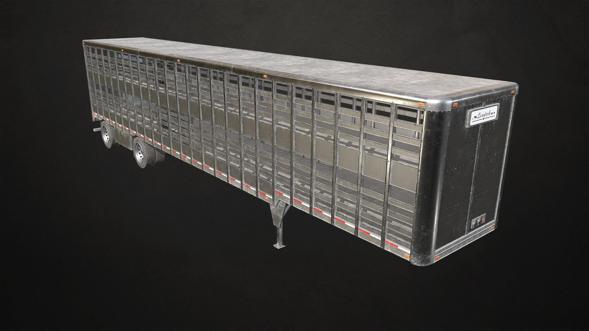 Semi Truck Livestock Trailer - 3D Model by MSWoodvine