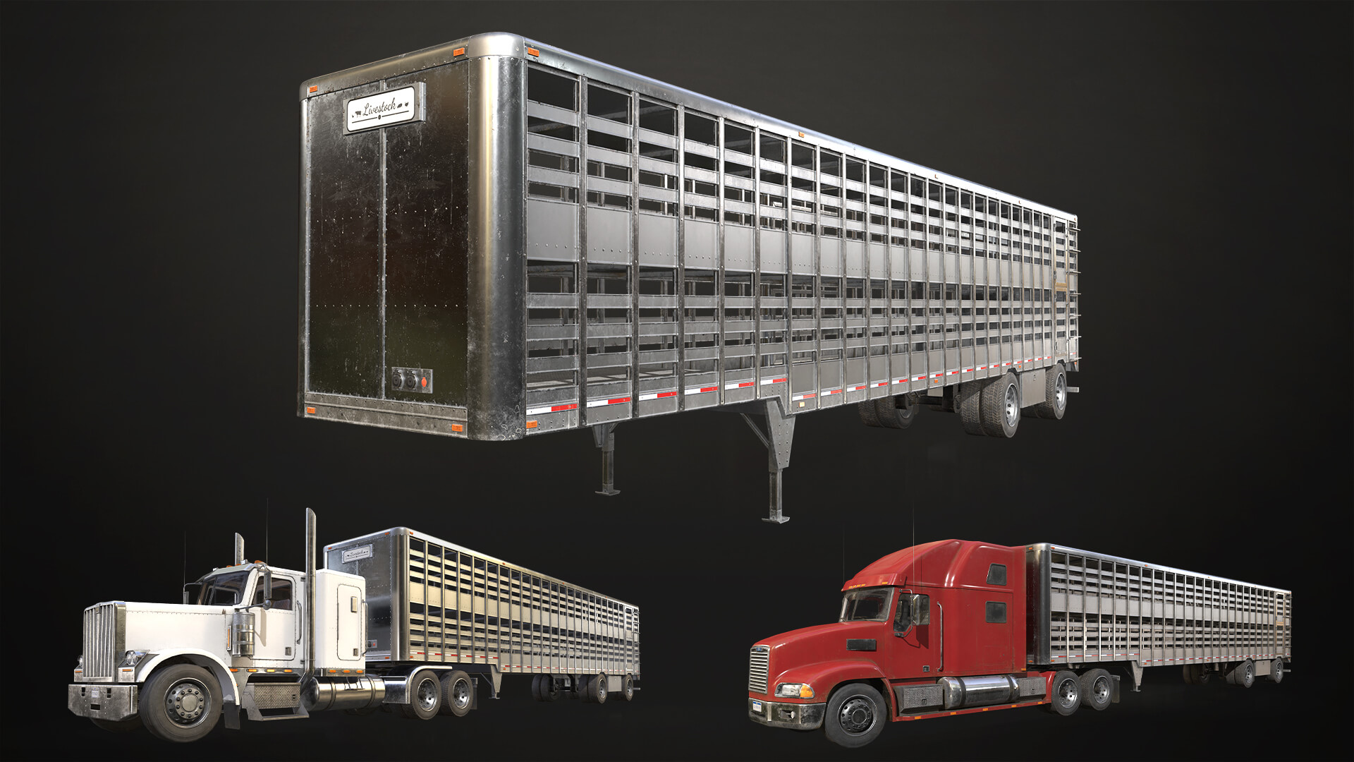 Semi Truck Mega Pack - 3D Model by MSWoodvine