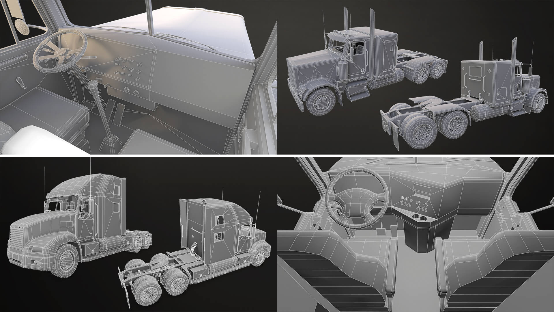 Semi Truck Mega Pack - 3D Model by MSWoodvine