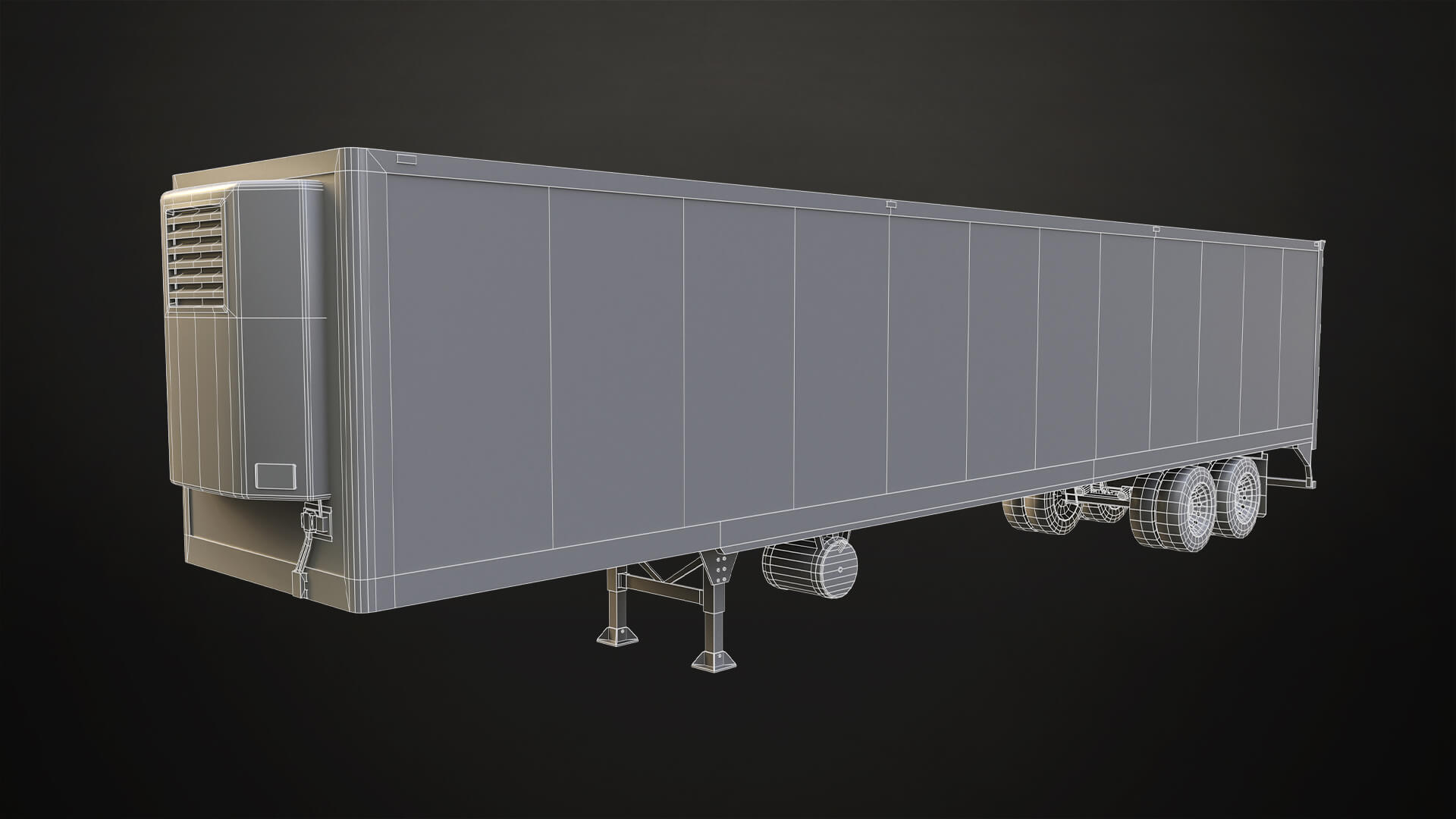 Semi Truck Refrigerated Trailer - 3D Model by MSWoodvine