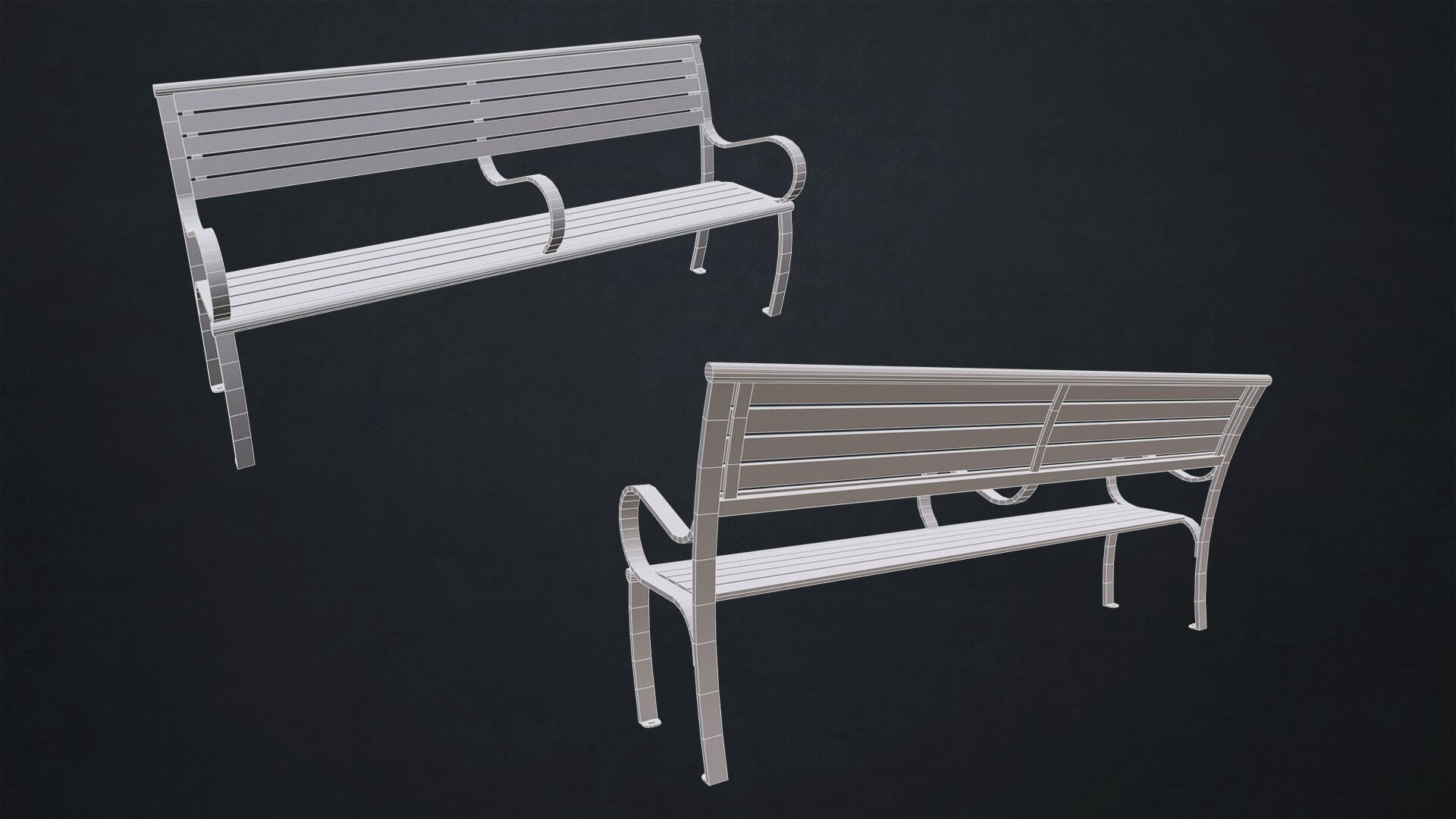 Street Bench - 3D Model by MSWoodvine