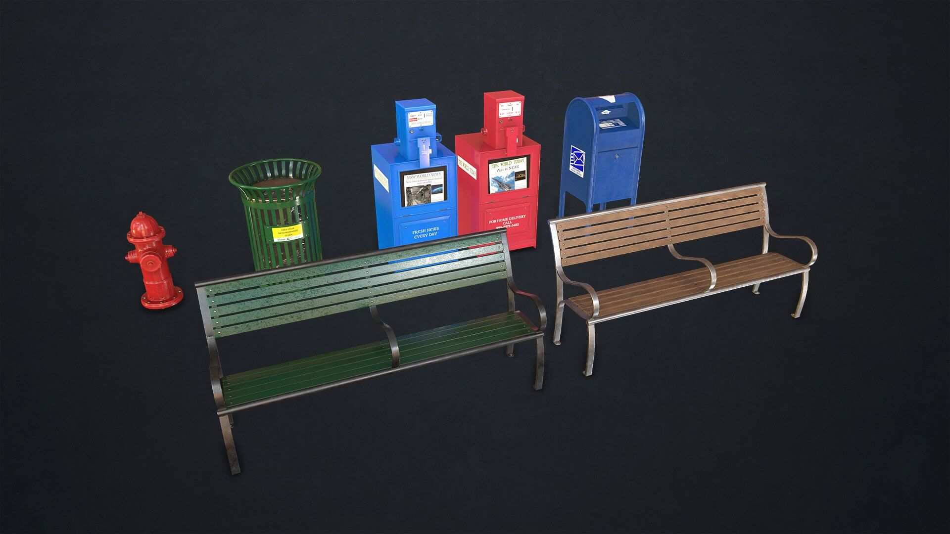 Street Elements Collection 1 - 3D Model by MSWoodvine