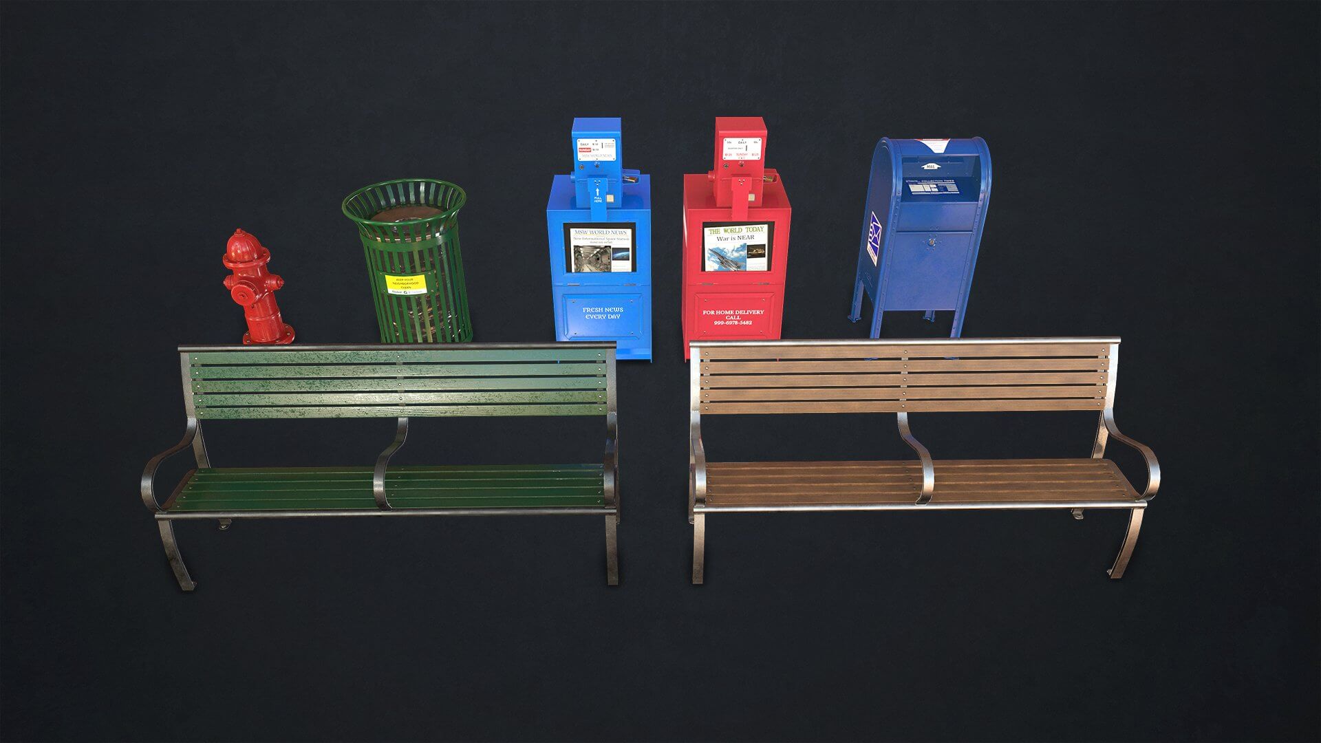 Street Elements Collection 1 - 3D Model by MSWoodvine