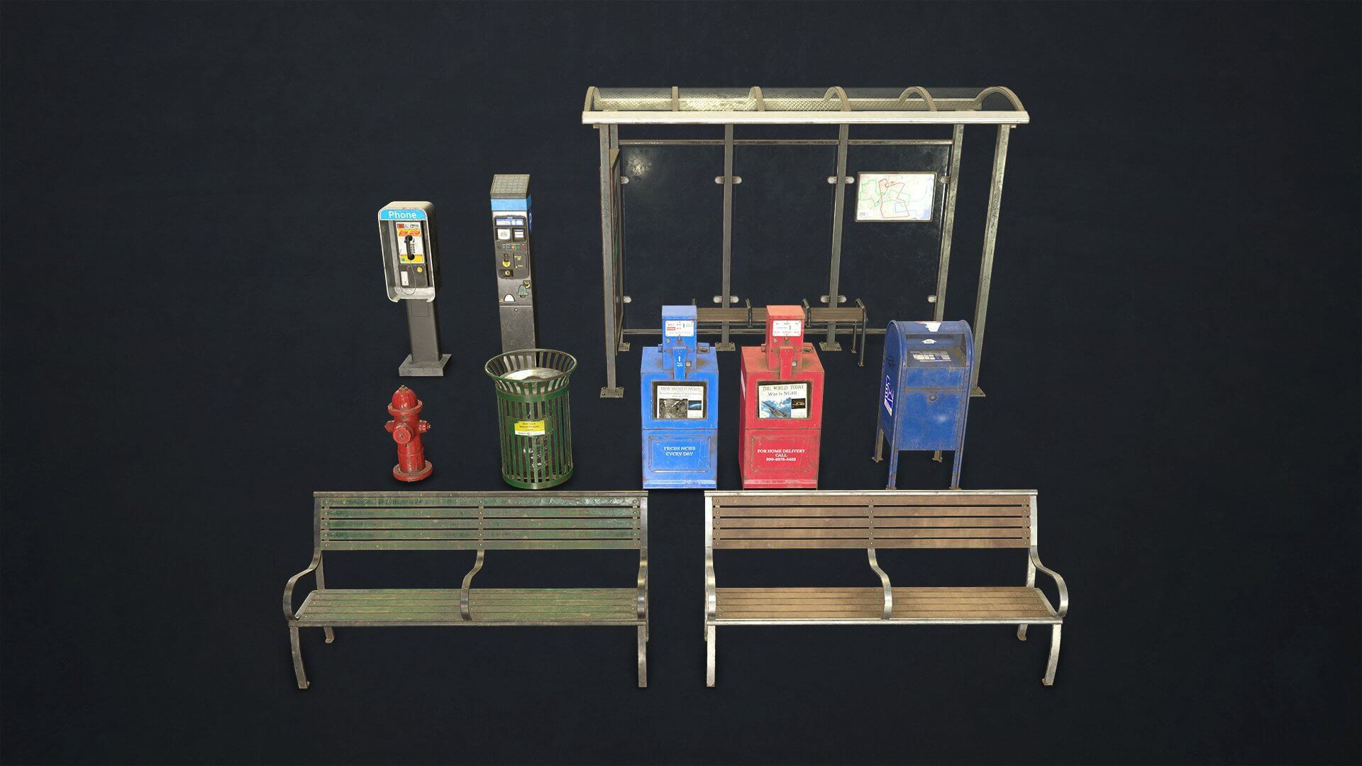 Street Elements Collection 2 - 3D Model by MSWoodvine